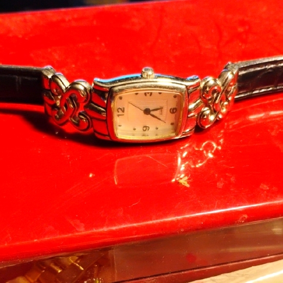 Avon | Accessories | Avon Watch Silver Filagree And Black Band | Poshmark